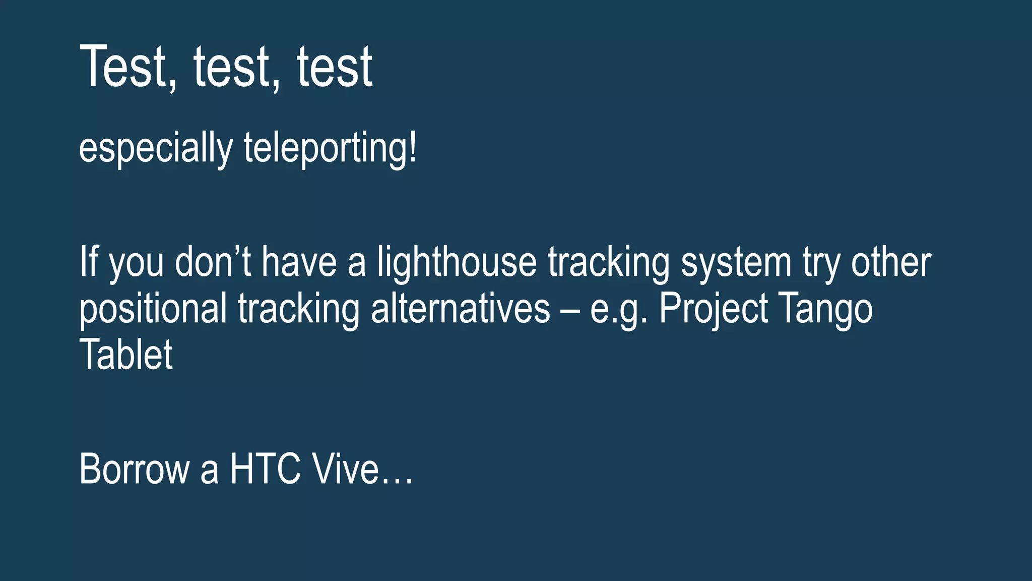 Developing for Room-Scale VR Using Unity3d | PPTX