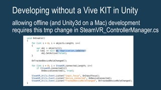 Developing for Room-Scale VR Using Unity3d | PPTX
