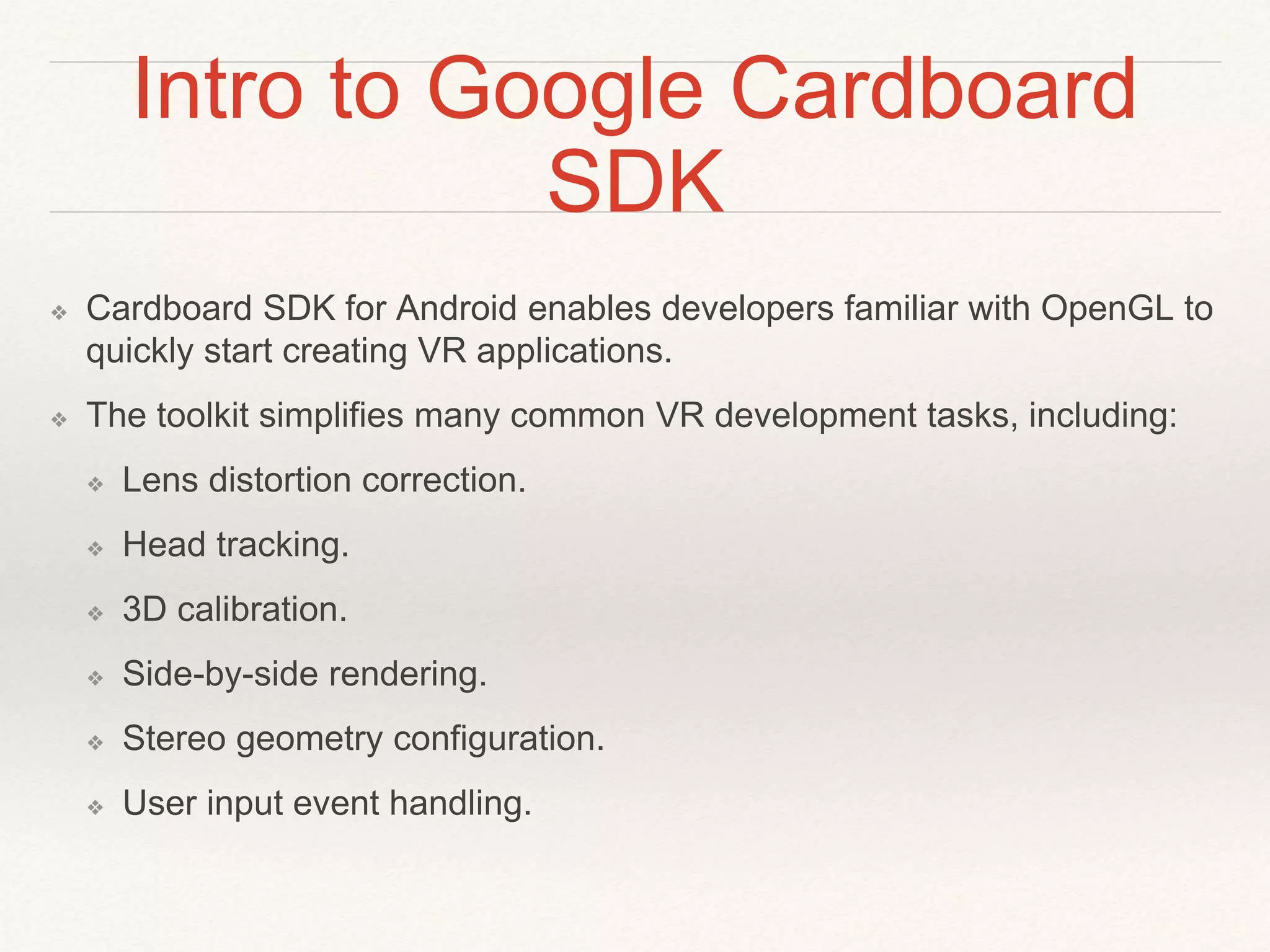 Developing Virtual Reality Application using Google Cardboard | PPTX | Operating Systems ...