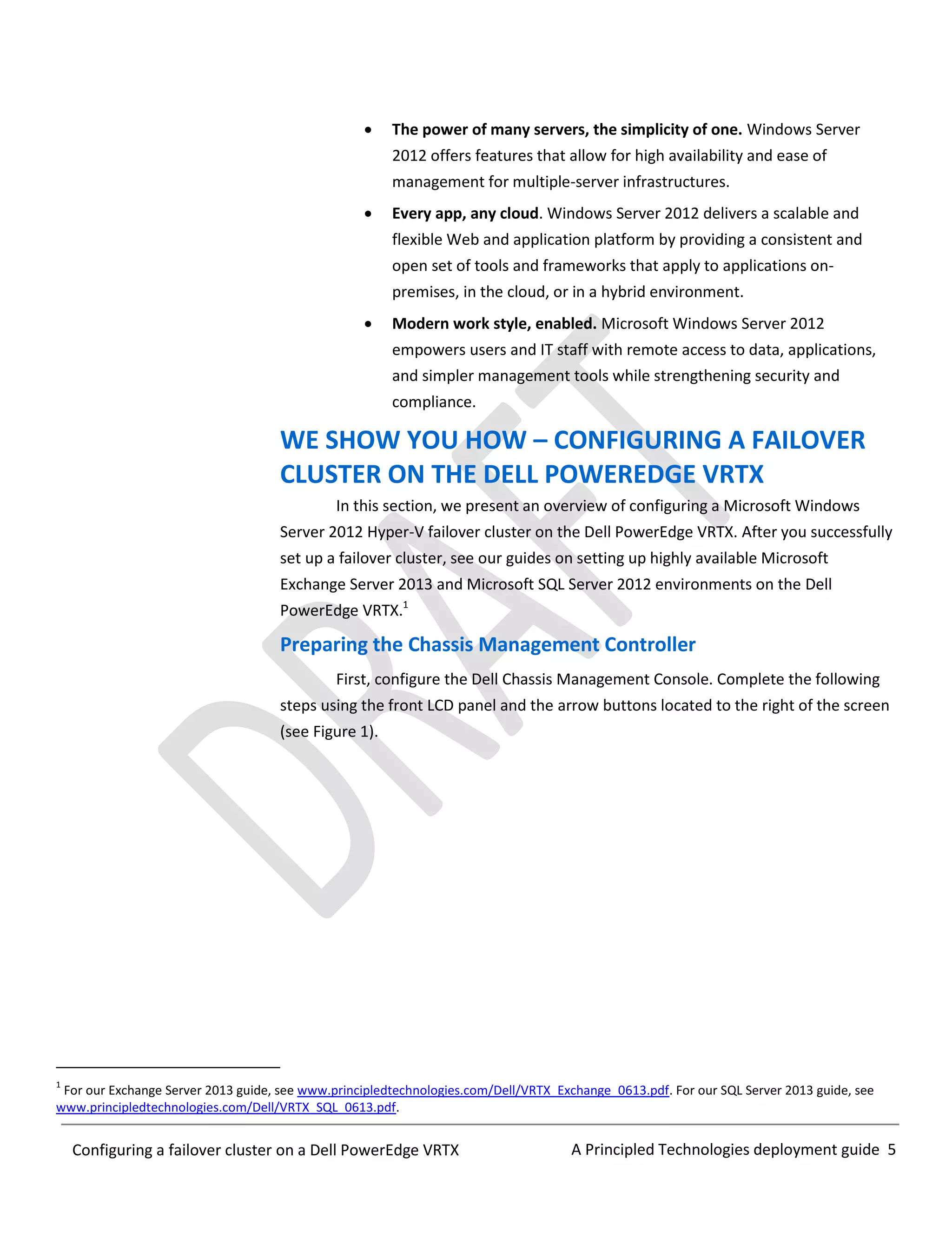 Configuring a failover cluster on a Dell PowerEdge VRTX | PDF