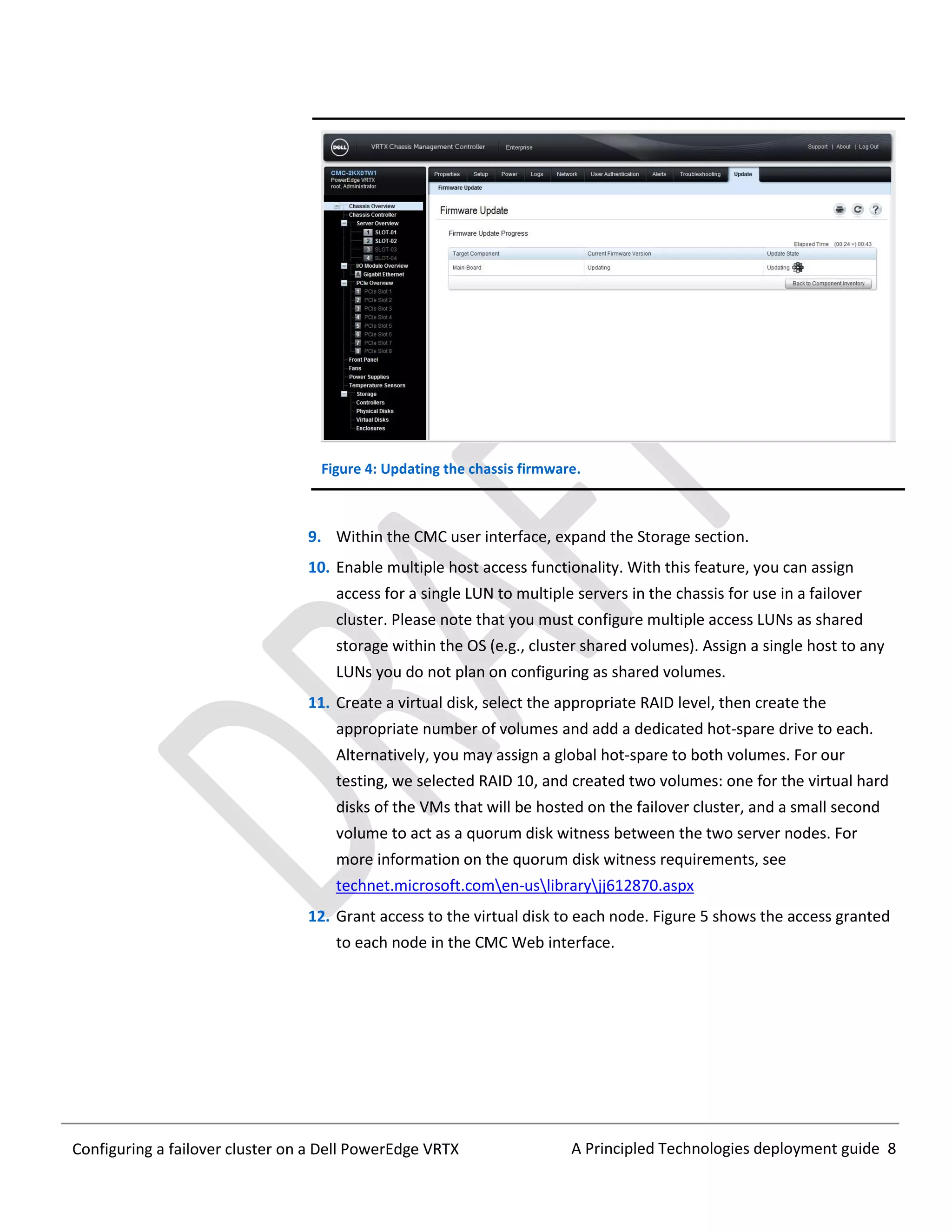 Configuring a failover cluster on a Dell PowerEdge VRTX | PDF