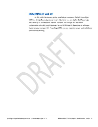 Configuring a failover cluster on a Dell PowerEdge VRTX | PDF