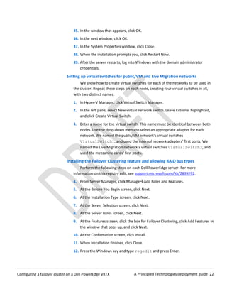 Configuring a failover cluster on a Dell PowerEdge VRTX | PDF