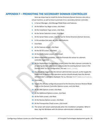 Configuring a failover cluster on a Dell PowerEdge VRTX | PDF