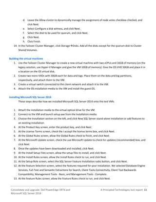Consolidate and upgrade: Dell PowerEdge VRTX and Microsoft SQL Server 2014 | PDF