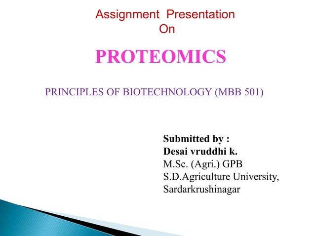 proteomics | PPTX | Chemistry | Science