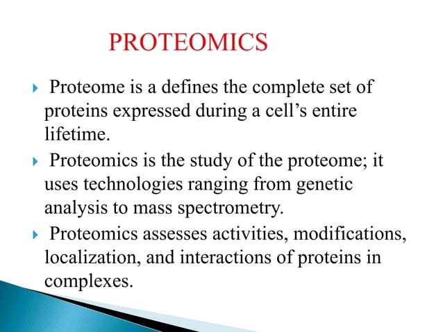 proteomics | PPTX | Chemistry | Science