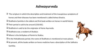 n brief about Ashwayurveda, Gajayuyrveda, Gavayurveda and ...
