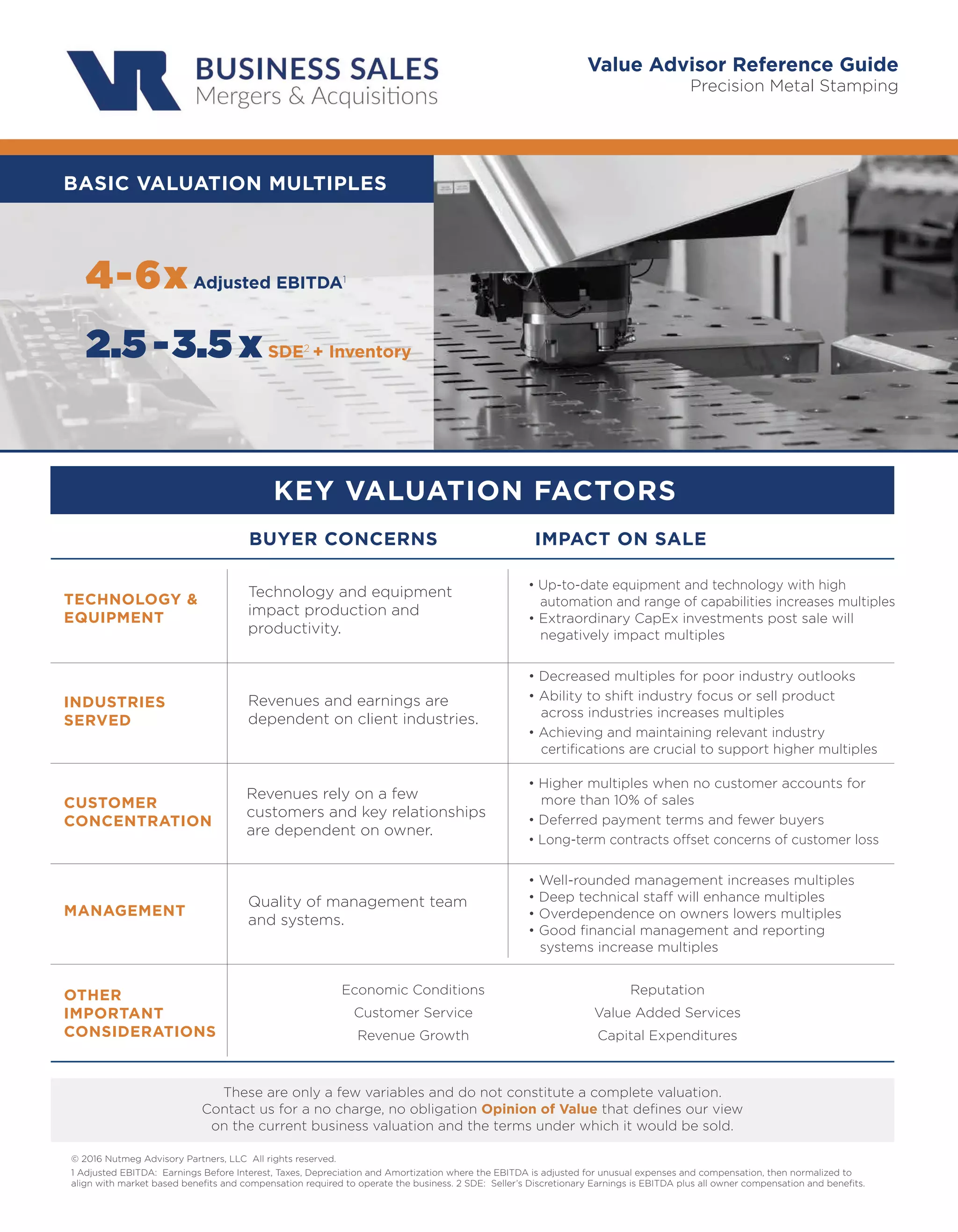 Precision Metal Stamping Value Advisor Reference Guide | PDF