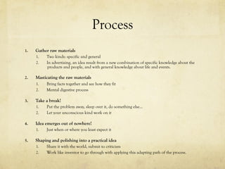 Lecture 3 - The Creative Process | PDF