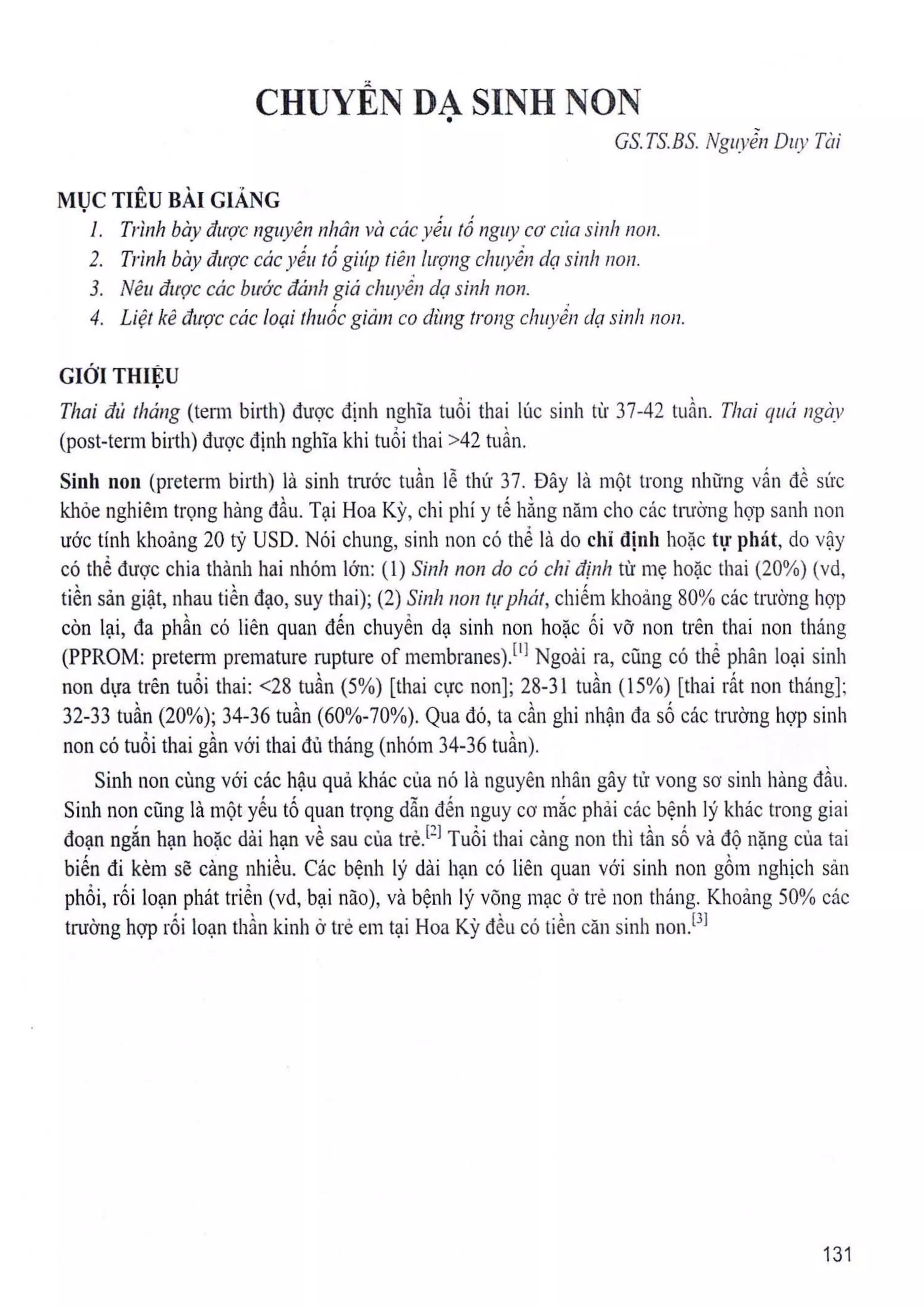 CHUYỂN DẠ SINH NON | PDF
