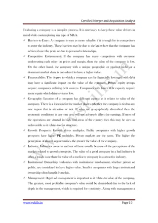certified merger and acquisitions analyst sample-material | PDF ...