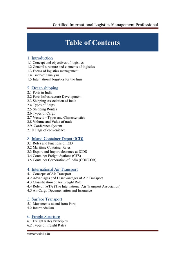 International logistics Certification | PDF