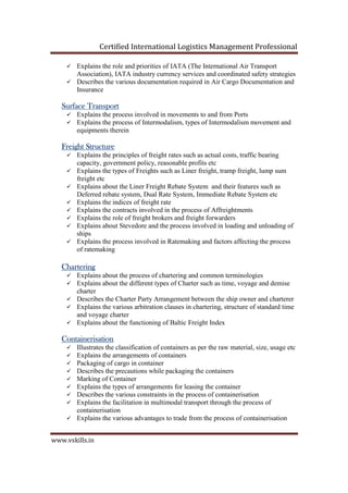 International logistics Certification | PDF