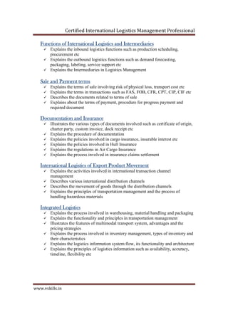 International logistics Certification | PDF