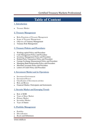 Treasury Markets Certification | PDF