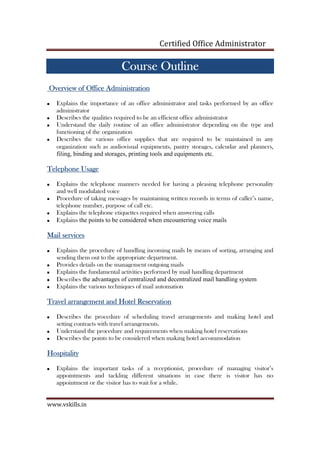 Office Administrator Certification | PDF
