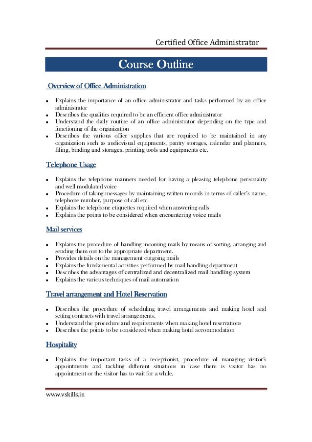 Office Administrator Certification