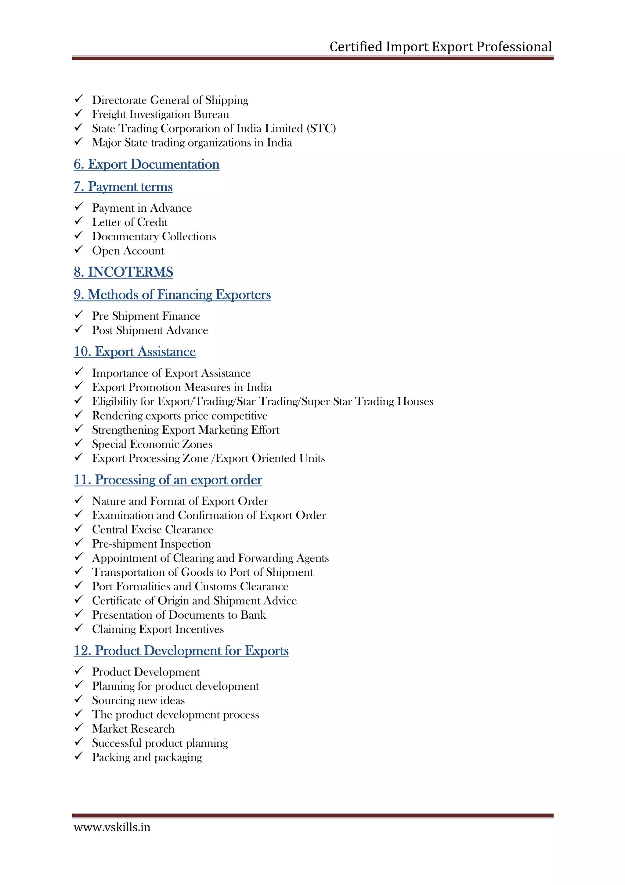 Import Export Certification | PDF