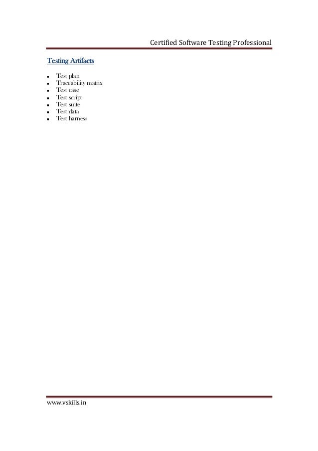 Certified Software Testing Professional Certified Software Testing Professional