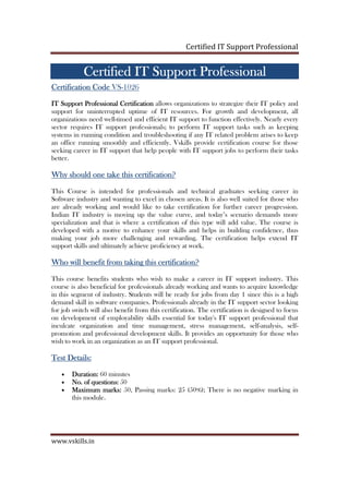 IT Support Certification | PDF