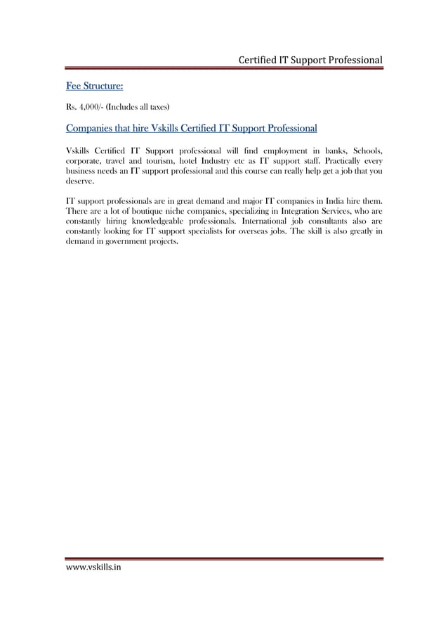 IT Support Certification | PDF