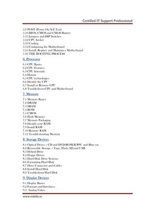 IT Support Certification | PDF