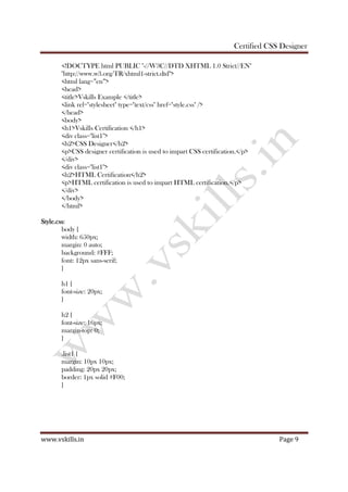 Vskills certified css designer Notes | PDF