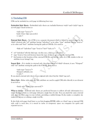 Vskills certified css designer Notes | PDF