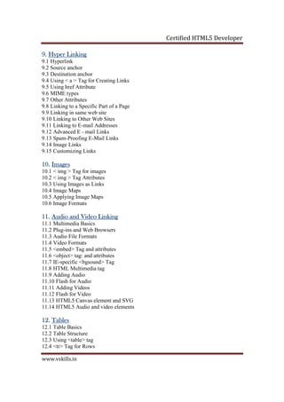 HTML5 developer Certification | PDF