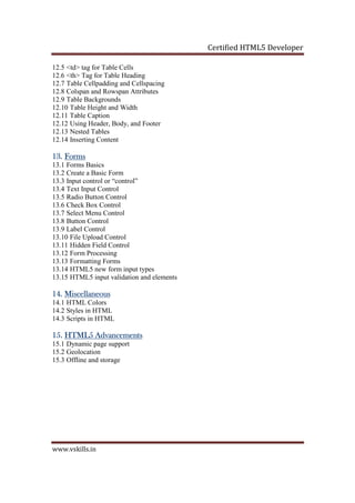 HTML5 developer Certification | PDF