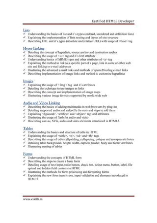 HTML5 developer Certification | PDF