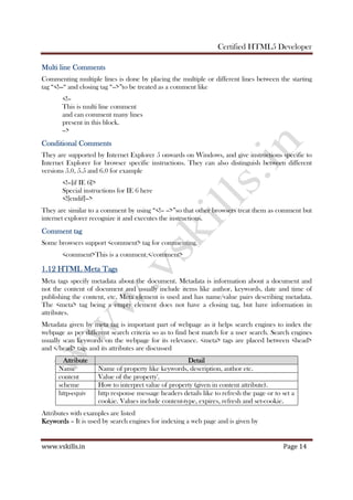 Vskills certified html5 developer Notes | PDF