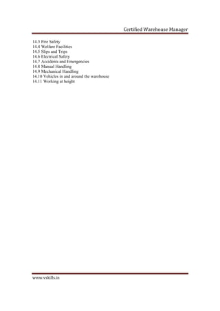 Warehouse Manager Certification | PDF | Logistics | Business
