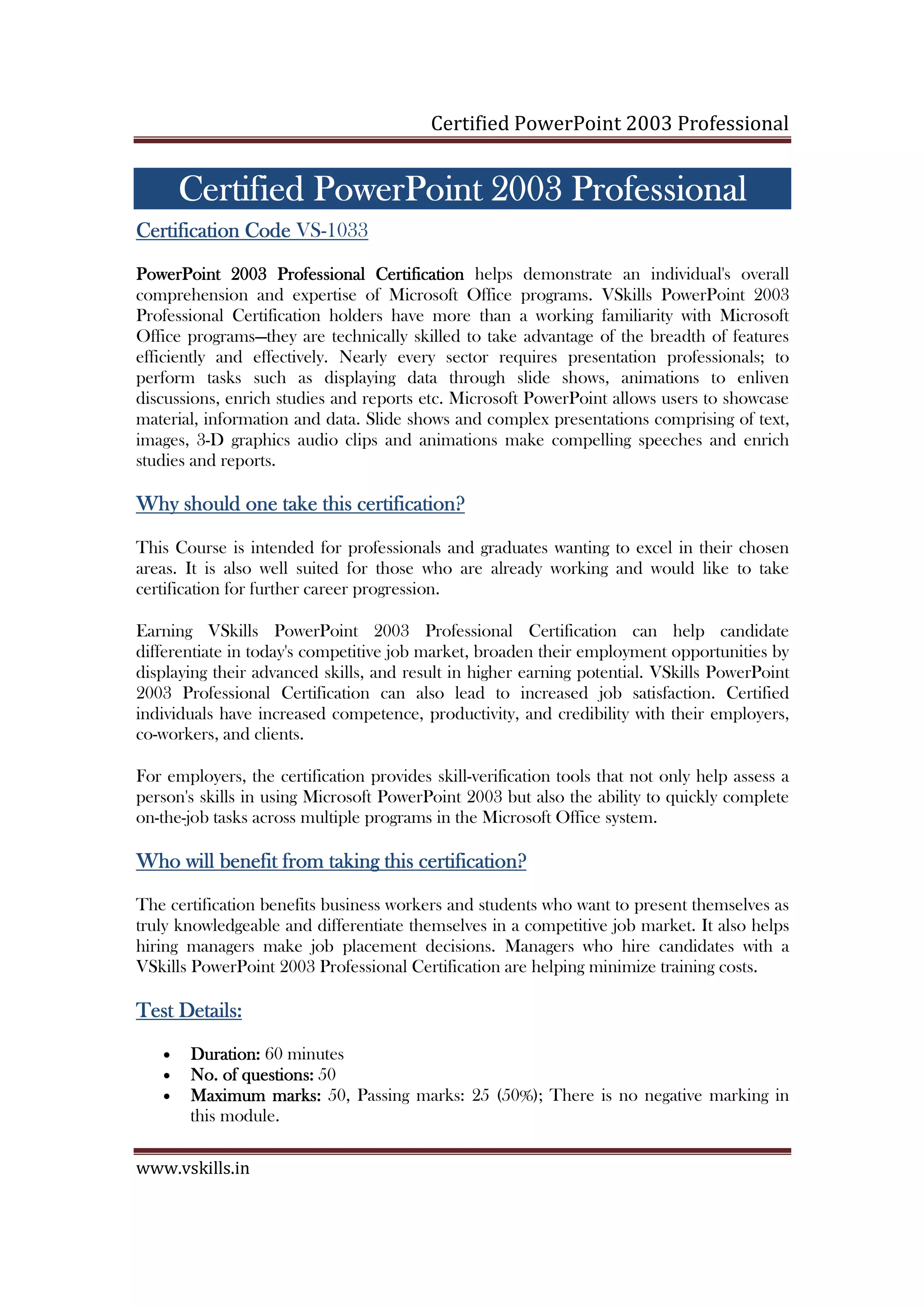 Powerpoint Certification | PDF