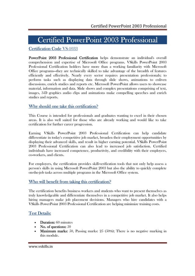 Powerpoint Certification | PDF