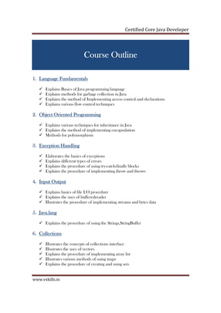 Core Java Certification | PDF