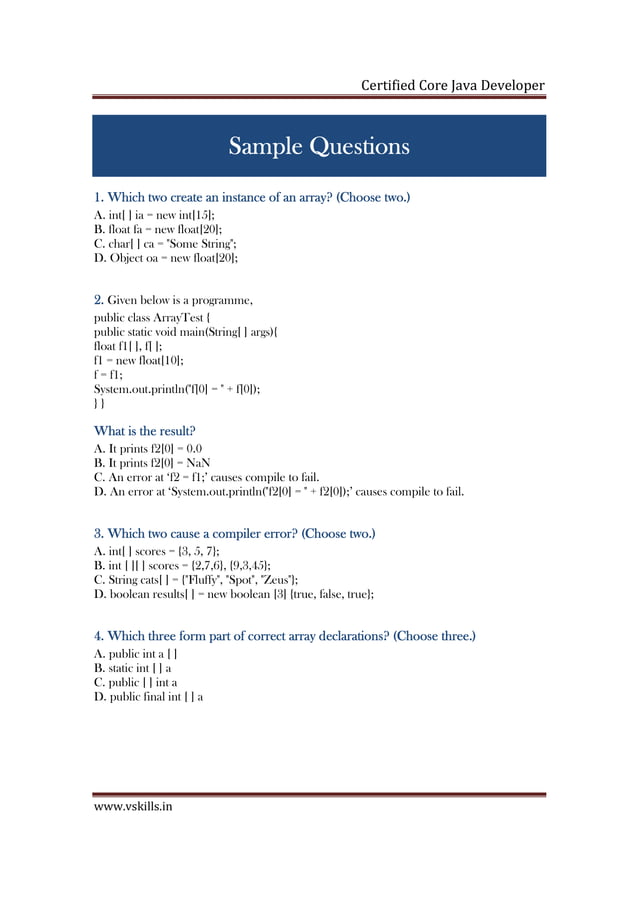 Core Java Certification | PDF