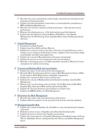 Commercial Banker Certification | PDF
