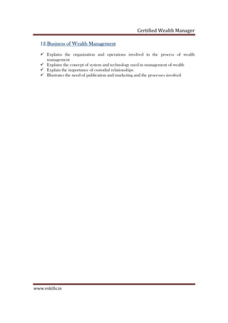 Wealth Manager Certification | PDF