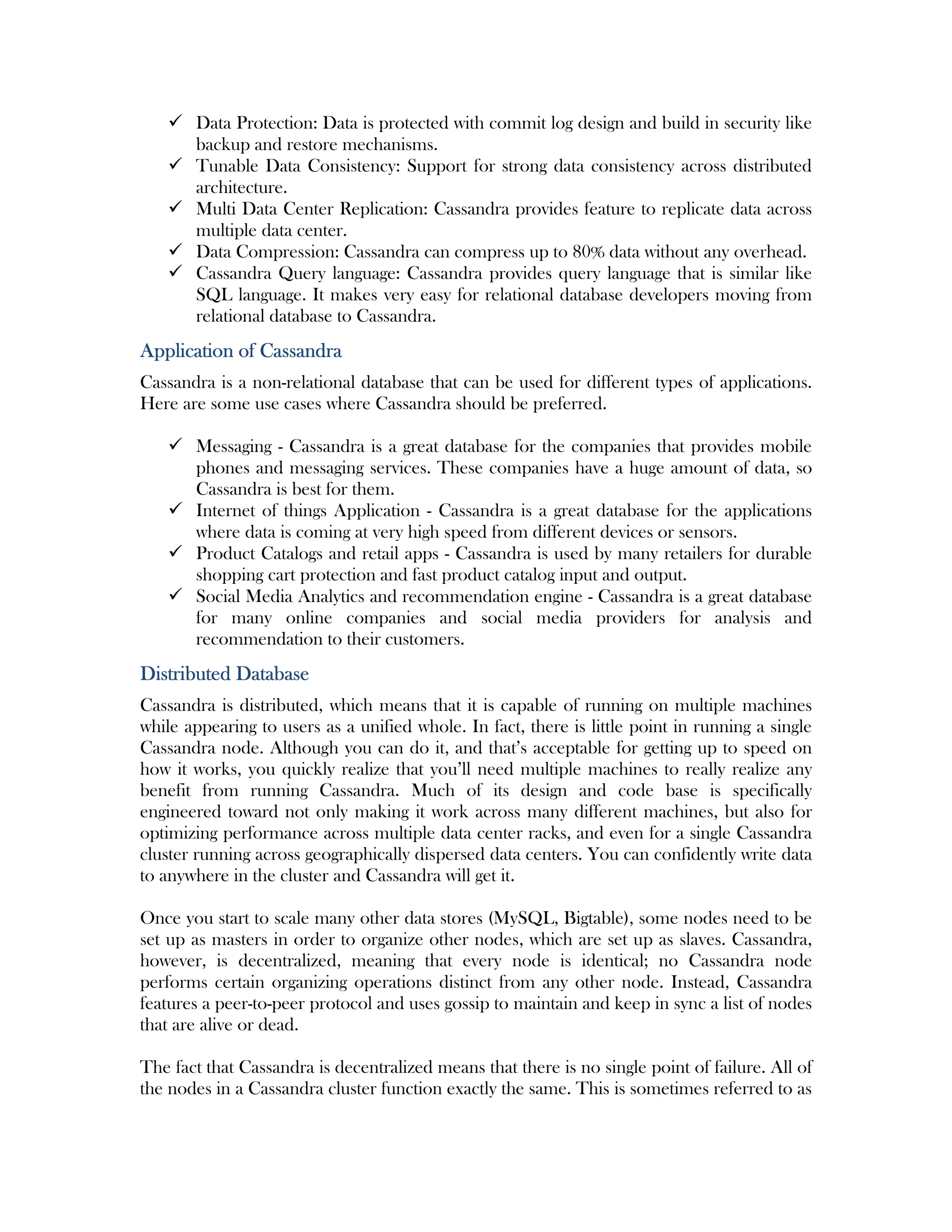 Vskills Apache Cassandra sample material | PDF | Databases | Computer Software and Applications