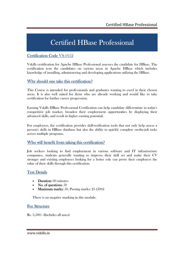 HBase Certification | PDF