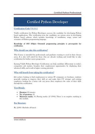 Python Developer Certification | PDF | Web Development | Internet