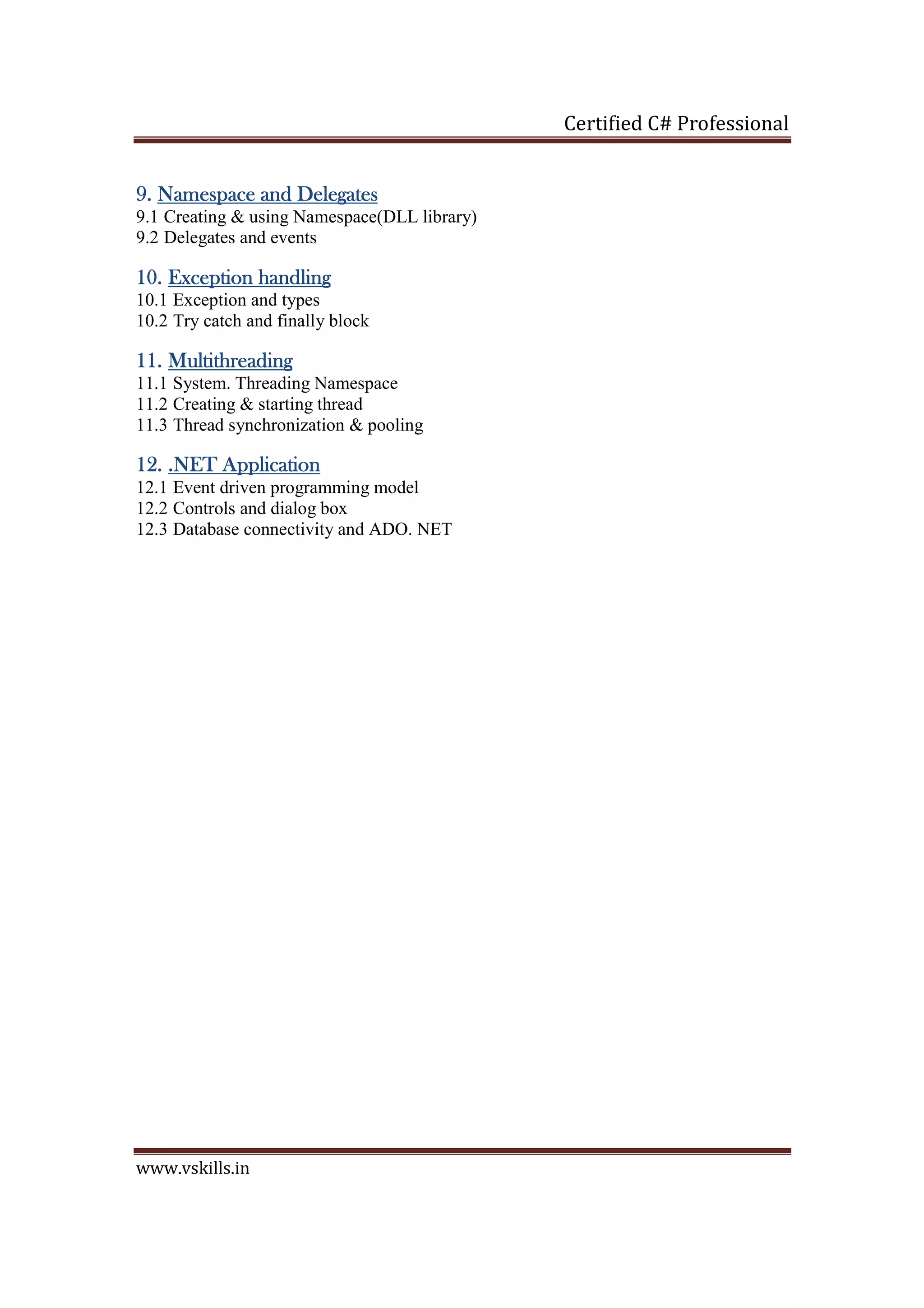 C Sharp Certification | PDF | Programming Languages | Computing