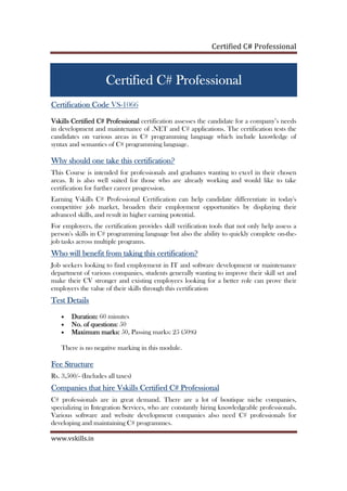 C Sharp Certification | PDF | Programming Languages | Computing