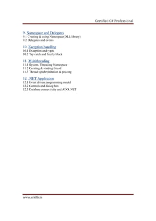 C Sharp Certification | PDF | Programming Languages | Computing