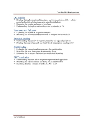 C Sharp Certification | PDF | Programming Languages | Computing