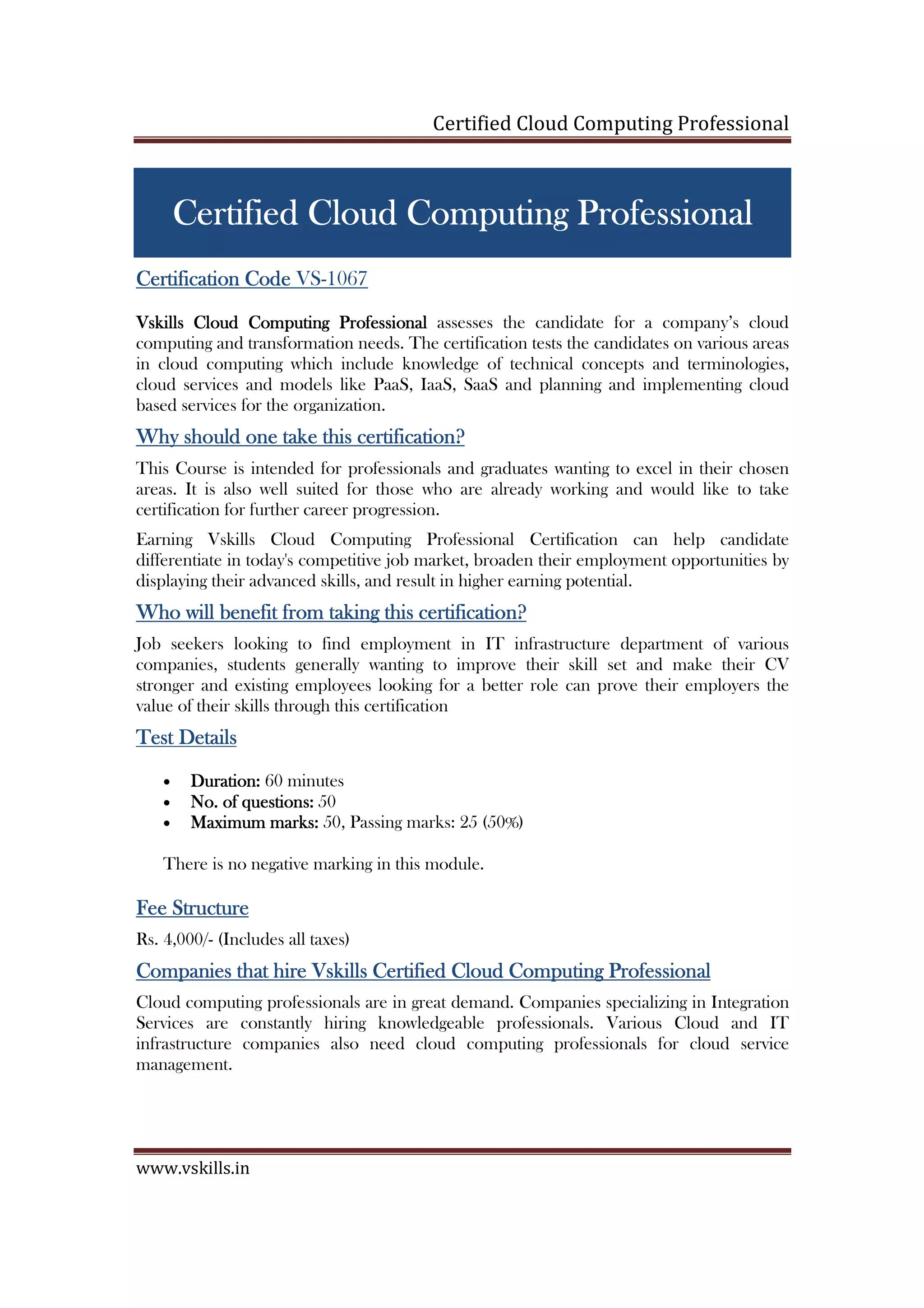 Cloud Computing Certification | PDF
