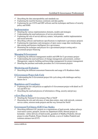 E-Governance Certification | PDF