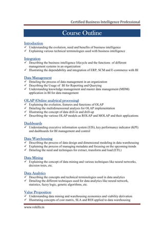 Business Intelligence Certification | PDF